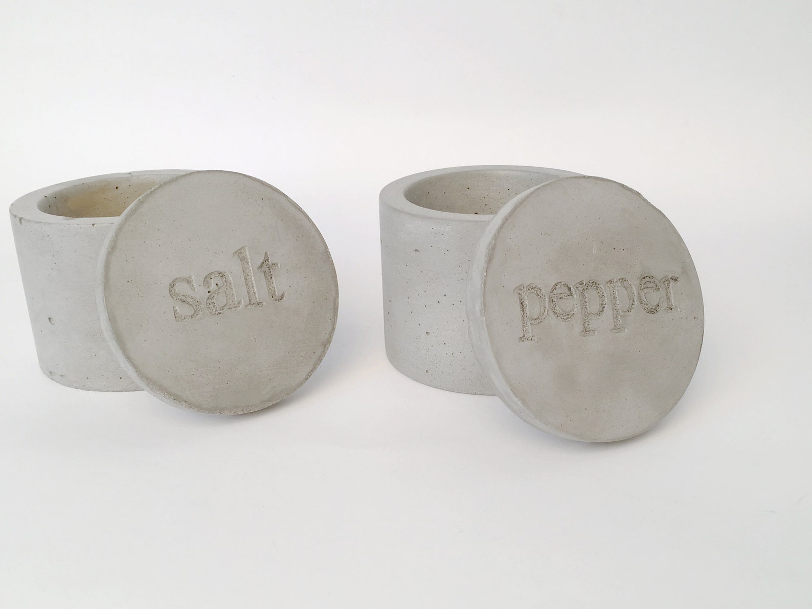 Concrete Salt Pepper Cellar With Lid Kitchenware Holder Cup Modern ...