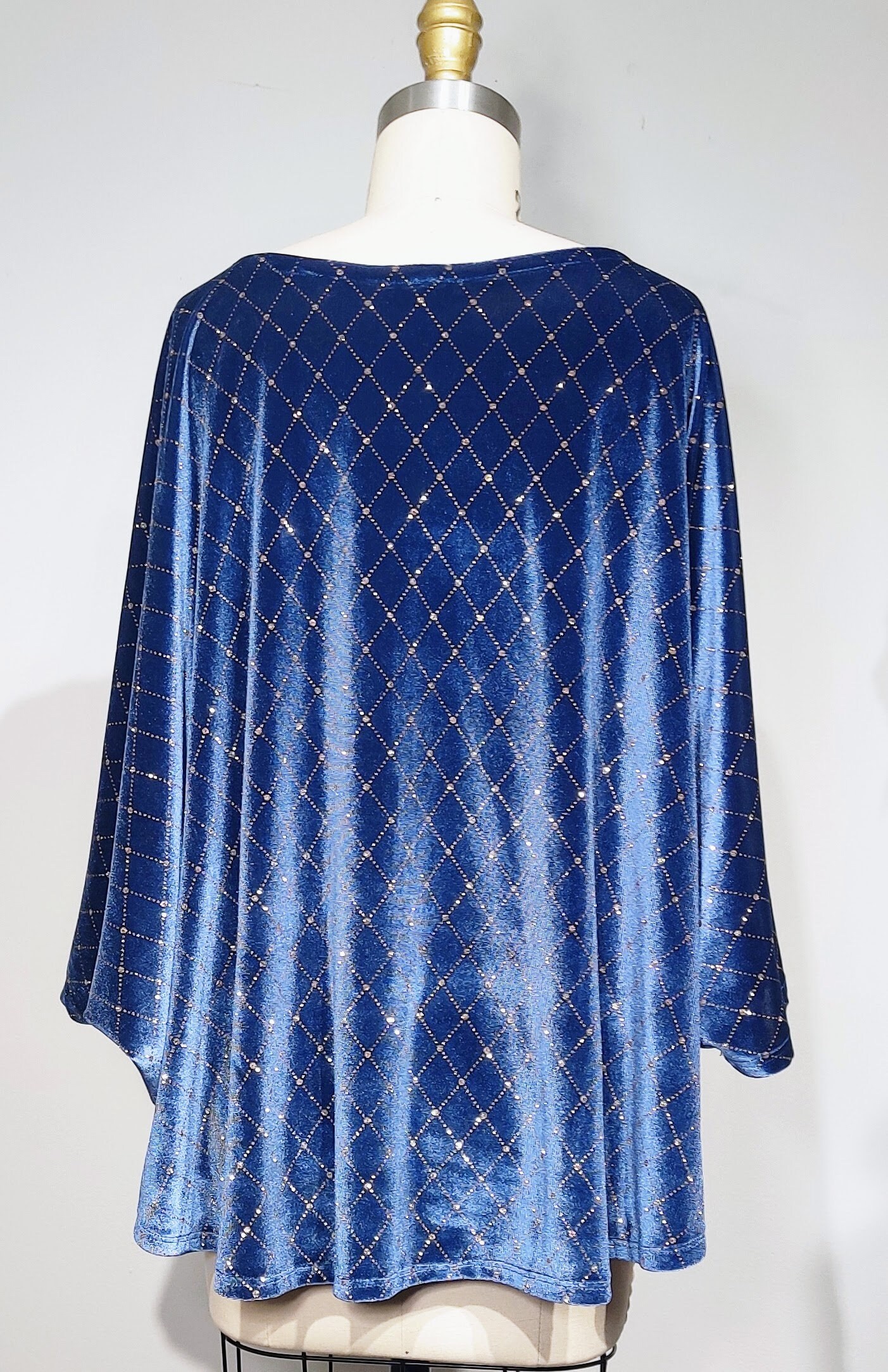 Women's Clothing Top Velvet Top Gold Shimmering Top Dressy Top Plus ...