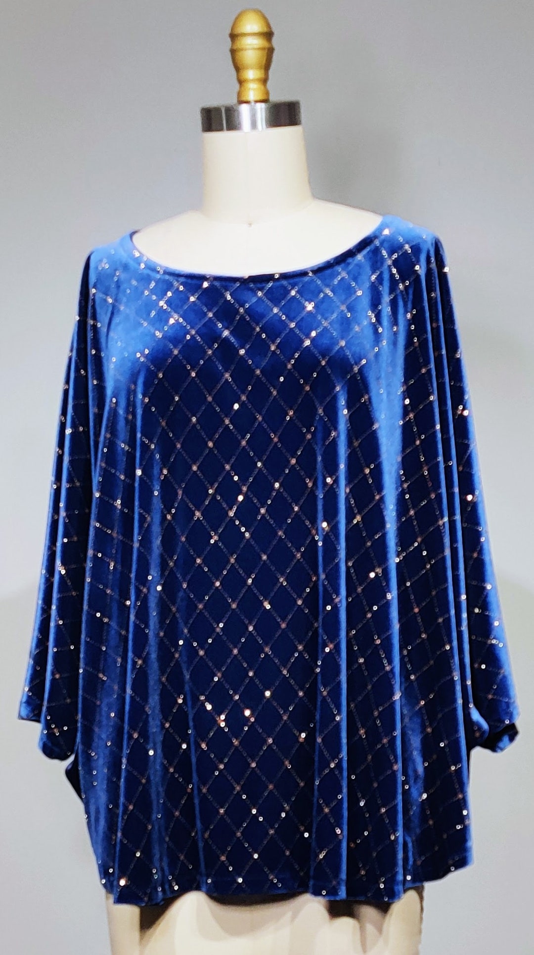 Women's Clothing Top Velvet Top Gold Shimmering Top Dressy Top Plus ...