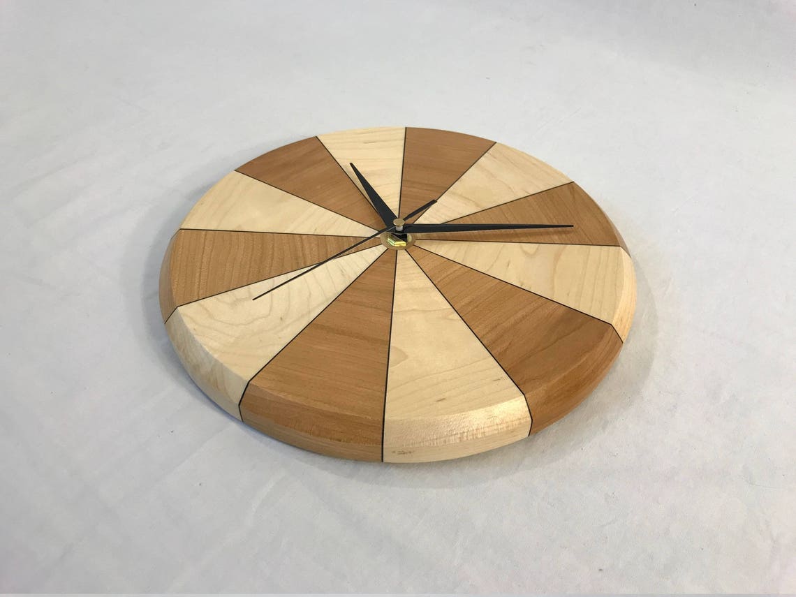Segmented Clock Maple & Cherry | Etsy