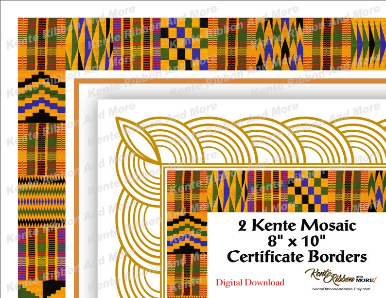 DIY 2 Kente Border 8x10 Templates Great for Certificates - Etsy