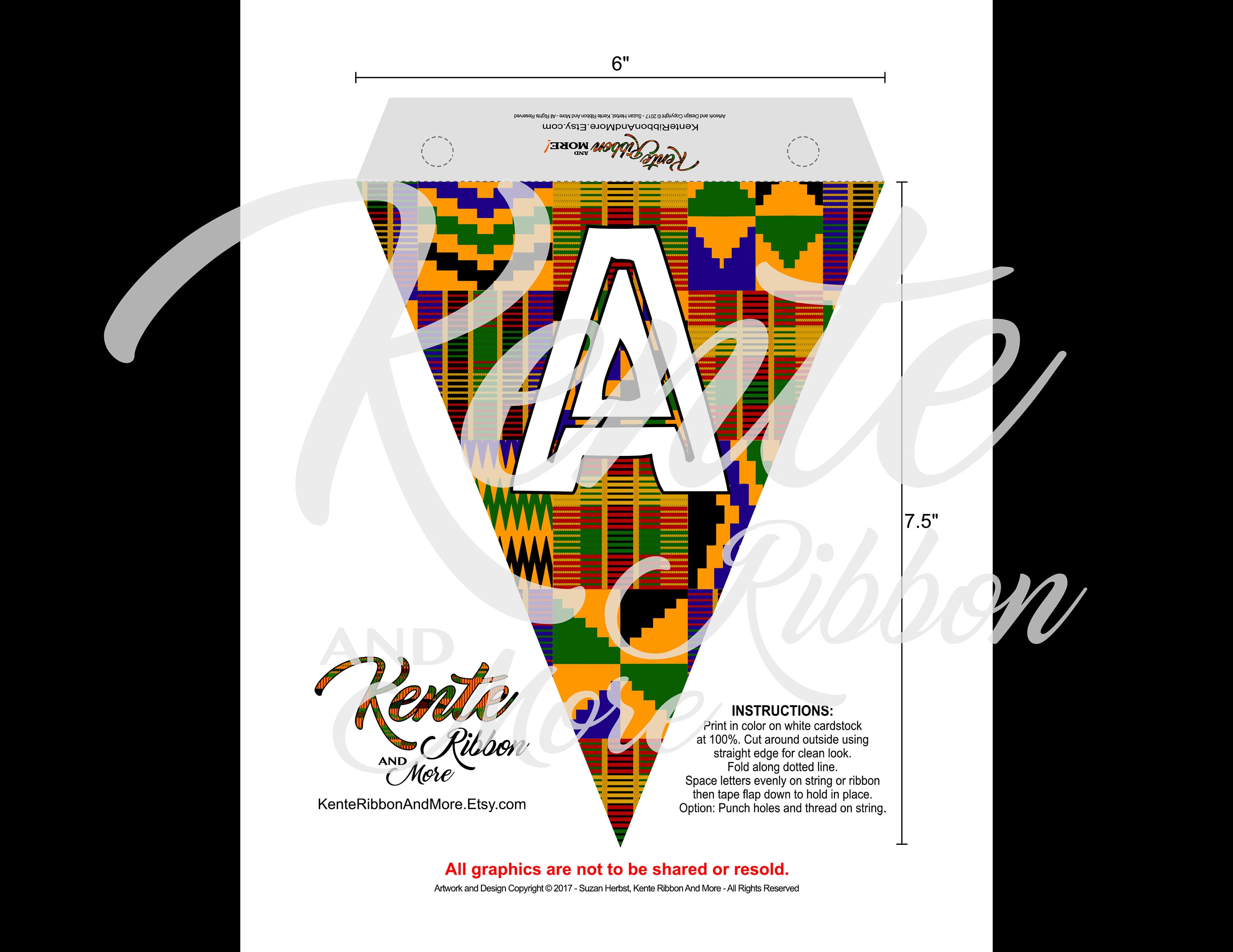 DIY Large Digitized Kente ALPHABET Banner Flags plus Numbers | Etsy