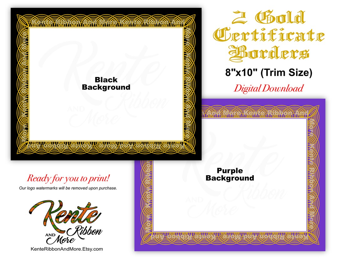 Purple And Gold Border Design