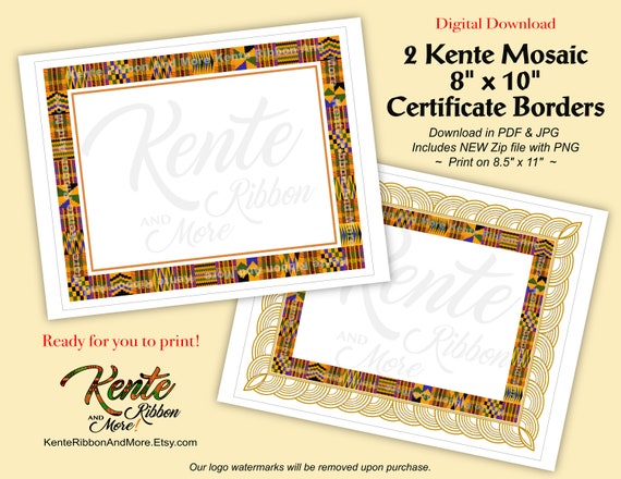 DIY 2 Kente Border 8x10 Templates Great for Certificates - Etsy