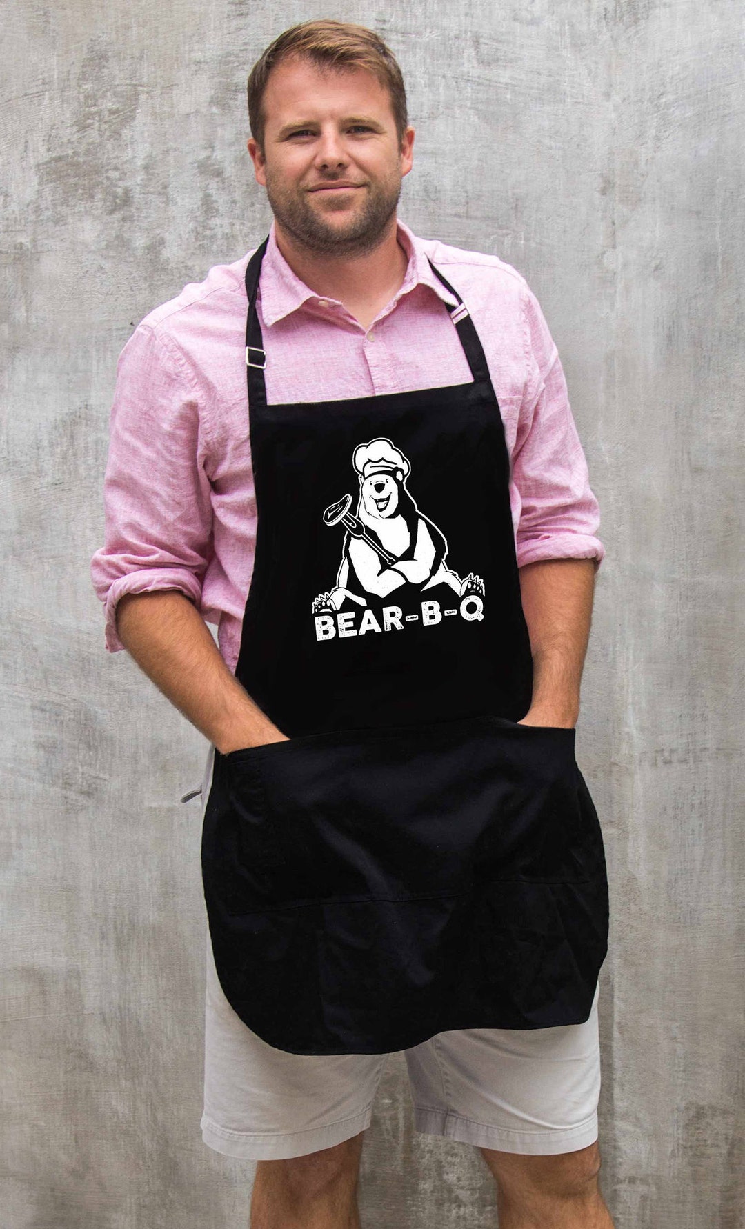 Bear-b-q Goofy Apron / Funny BBQ Grilling for Men - Dad & Grandpa / 1 ...