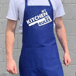 My Kitchen, My Rules Apron / BBQ & Kitchen Gift for Men, Dad or Grandpa ...
