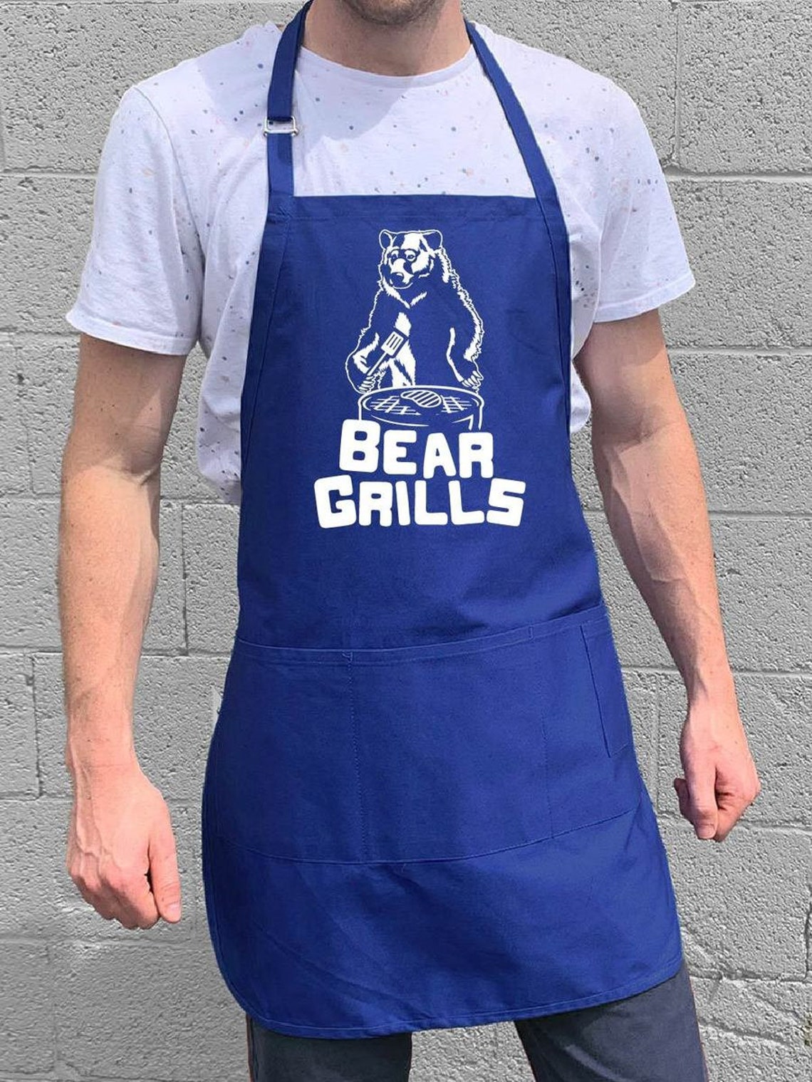 Bear Grills Apron / Funny BBQ Apron / 1 Size Fits All with | Etsy
