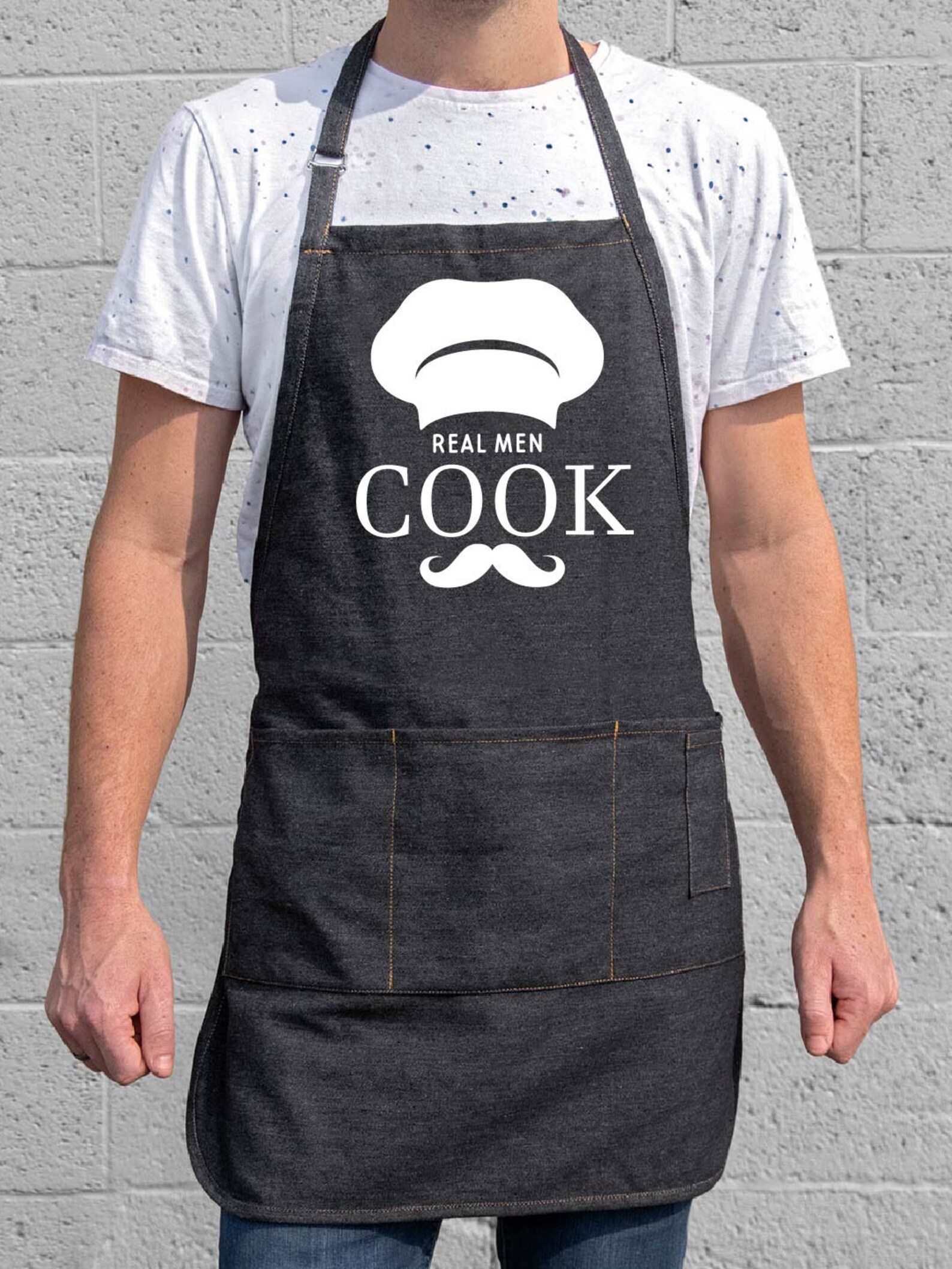 Real Men Cook Apron / Chef BBQ & Kitchen Gift for Men Dad or - Etsy