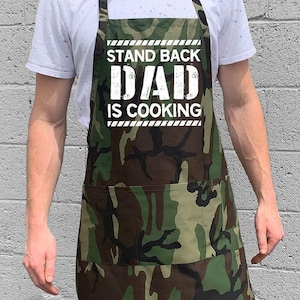 Stand Back Dad Cooking Apron / Funny BBQ Grilling Gift for Fathers ...