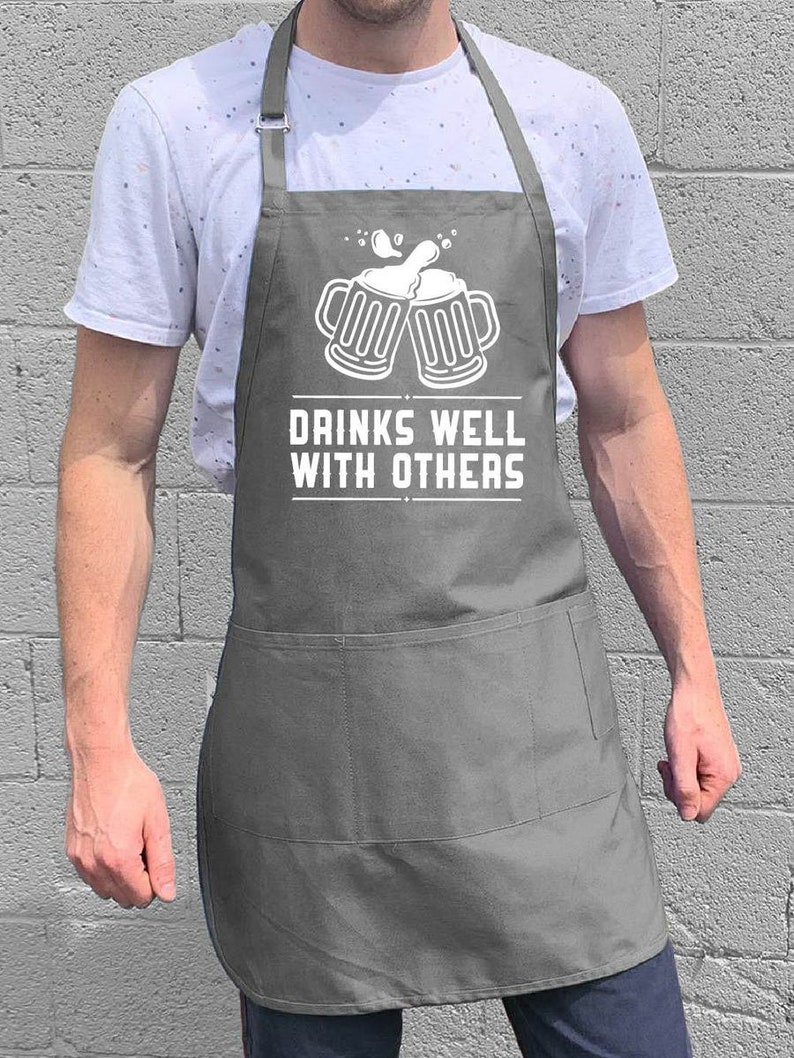 Drinks Well With Others Apron / 1 Size Fits All Large | Etsy
