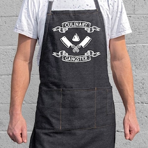 Culinary Gangster Apron / Tattoo Parlor Style / Kitchen Cooking Gift ...