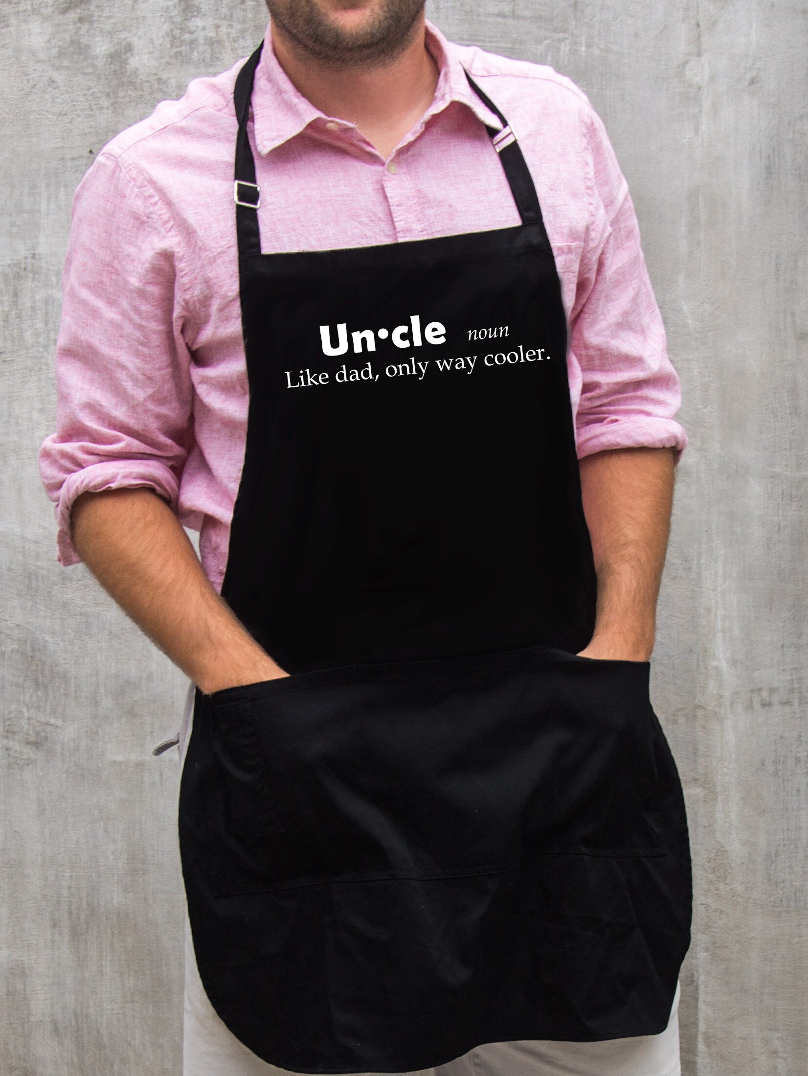 Uncle Apron - Like Dad, Only Way Cooler / BBQ Gift for Dad or Grandpa ...