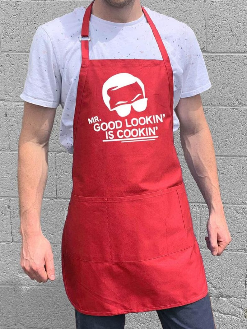 Mr Good Lookin is Cookin / Funny BBQ Grilling Apron / Apron | Etsy