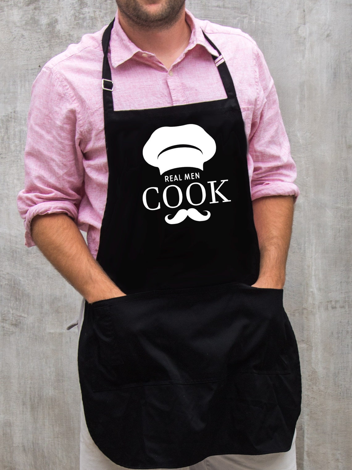 Real Men Cook Apron / Chef BBQ & Kitchen Gift for Men Dad or | Etsy