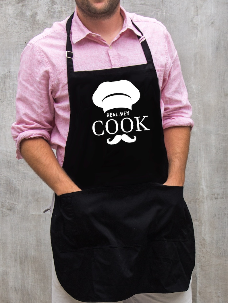 Real Men Cook Apron / Chef BBQ & Kitchen Gift for Men Dad or | Etsy