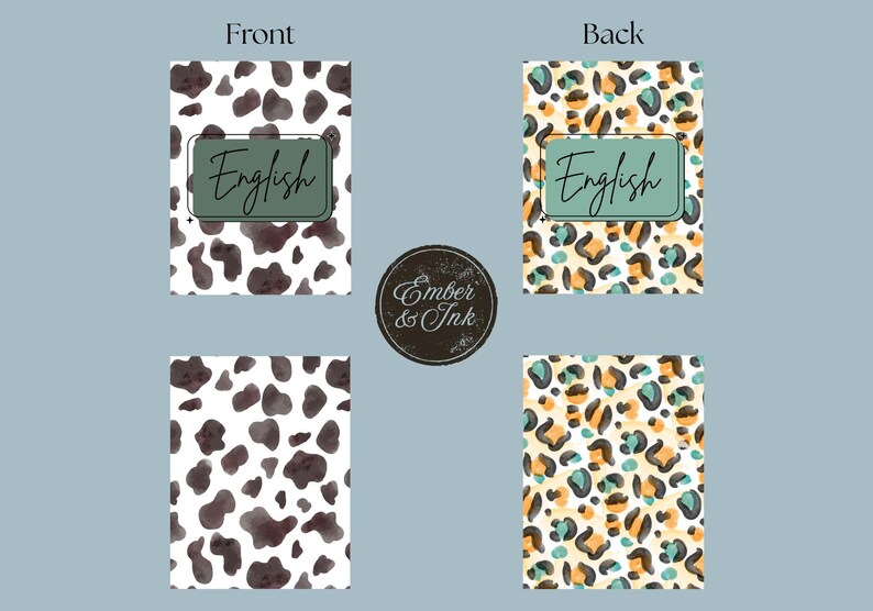 Editable Animal Print Binder Covers - Etsy