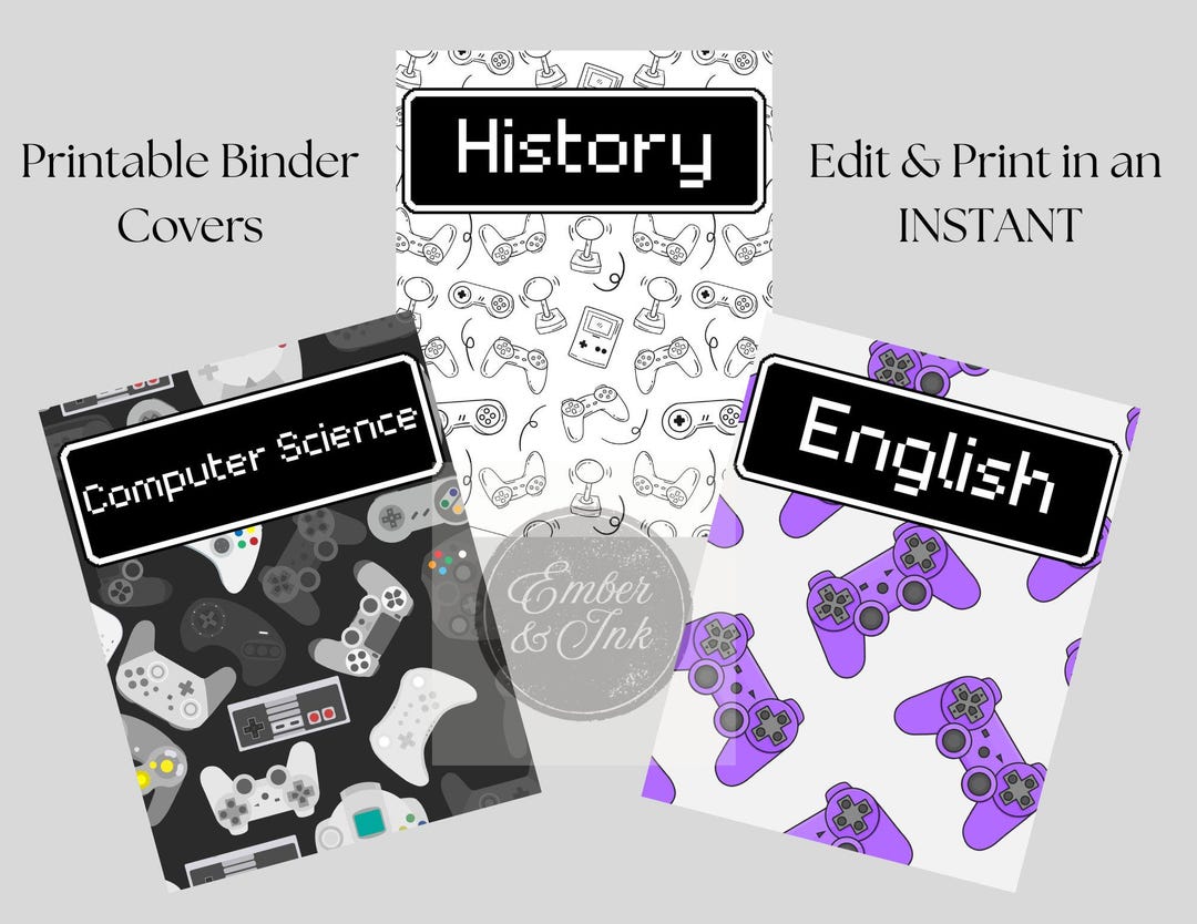 Editable Gamer Binder Covers - Etsy