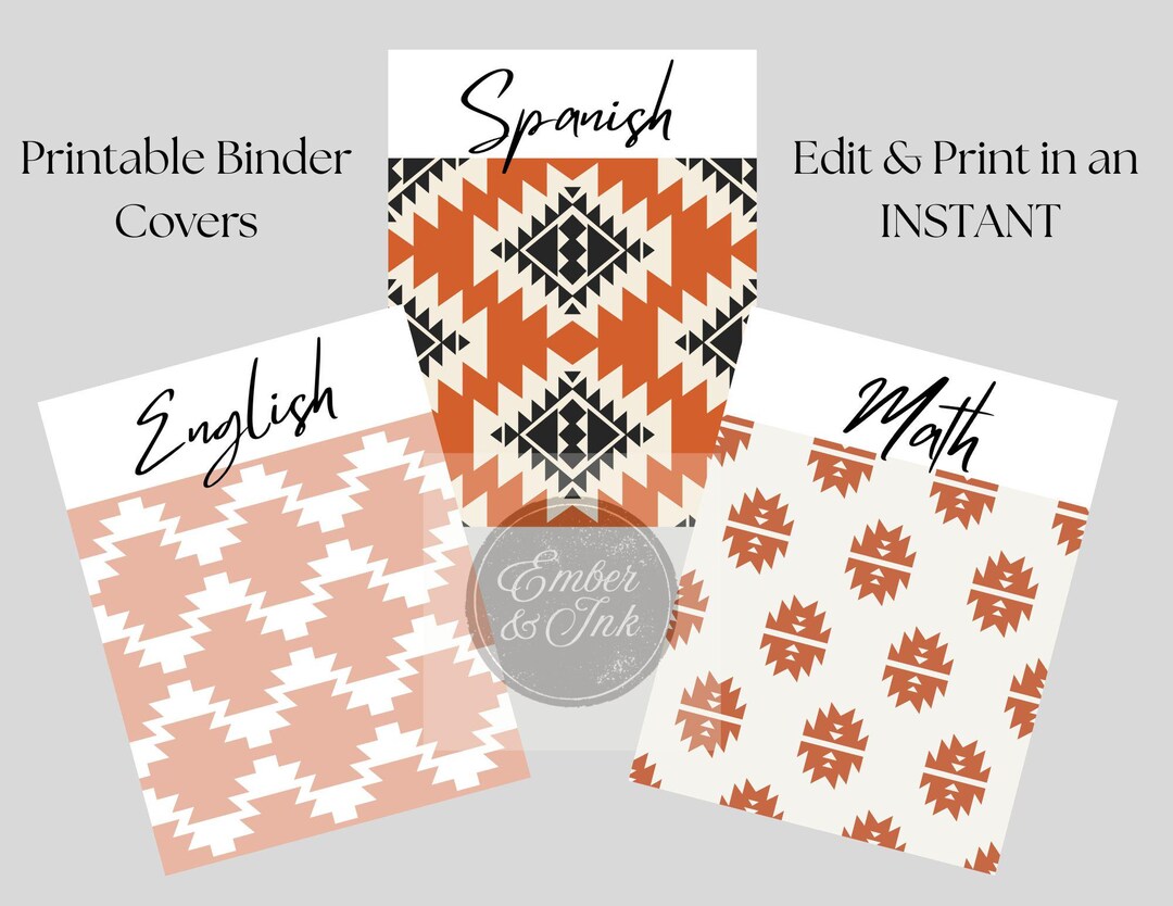 Editable Aztec Binder Covers - Etsy