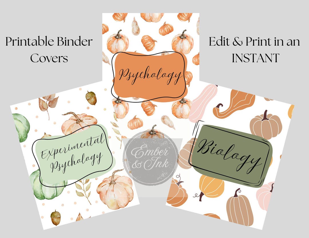 Editable Pumpkin Binder Covers - Etsy Canada