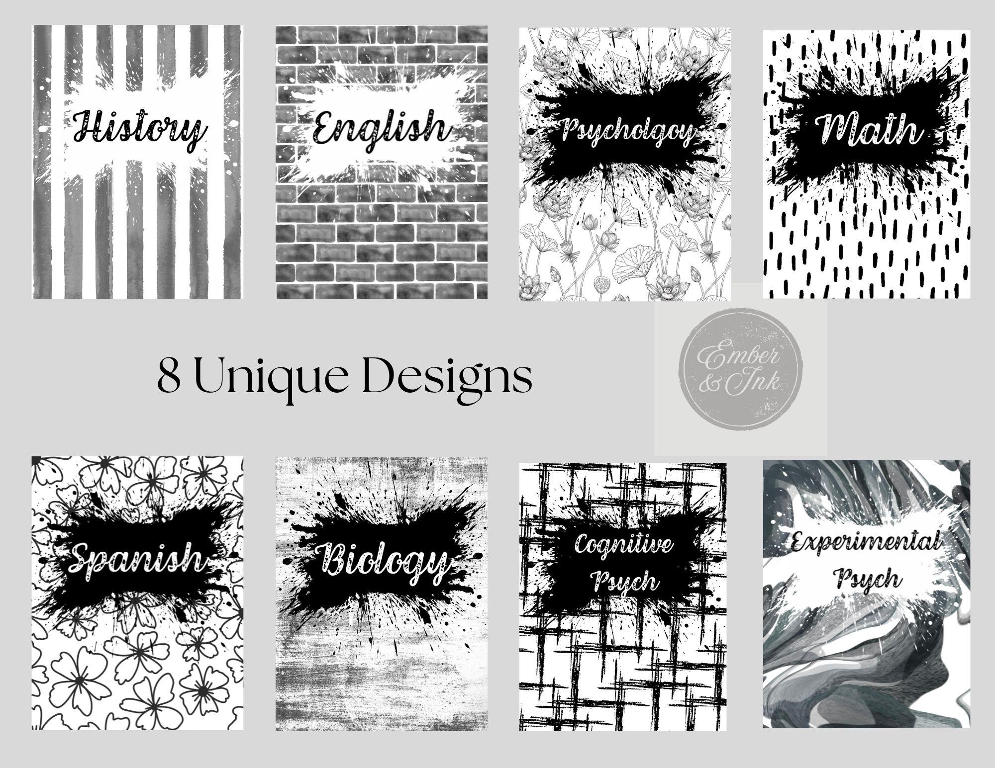 Editable Black and White Binder Covers - Etsy