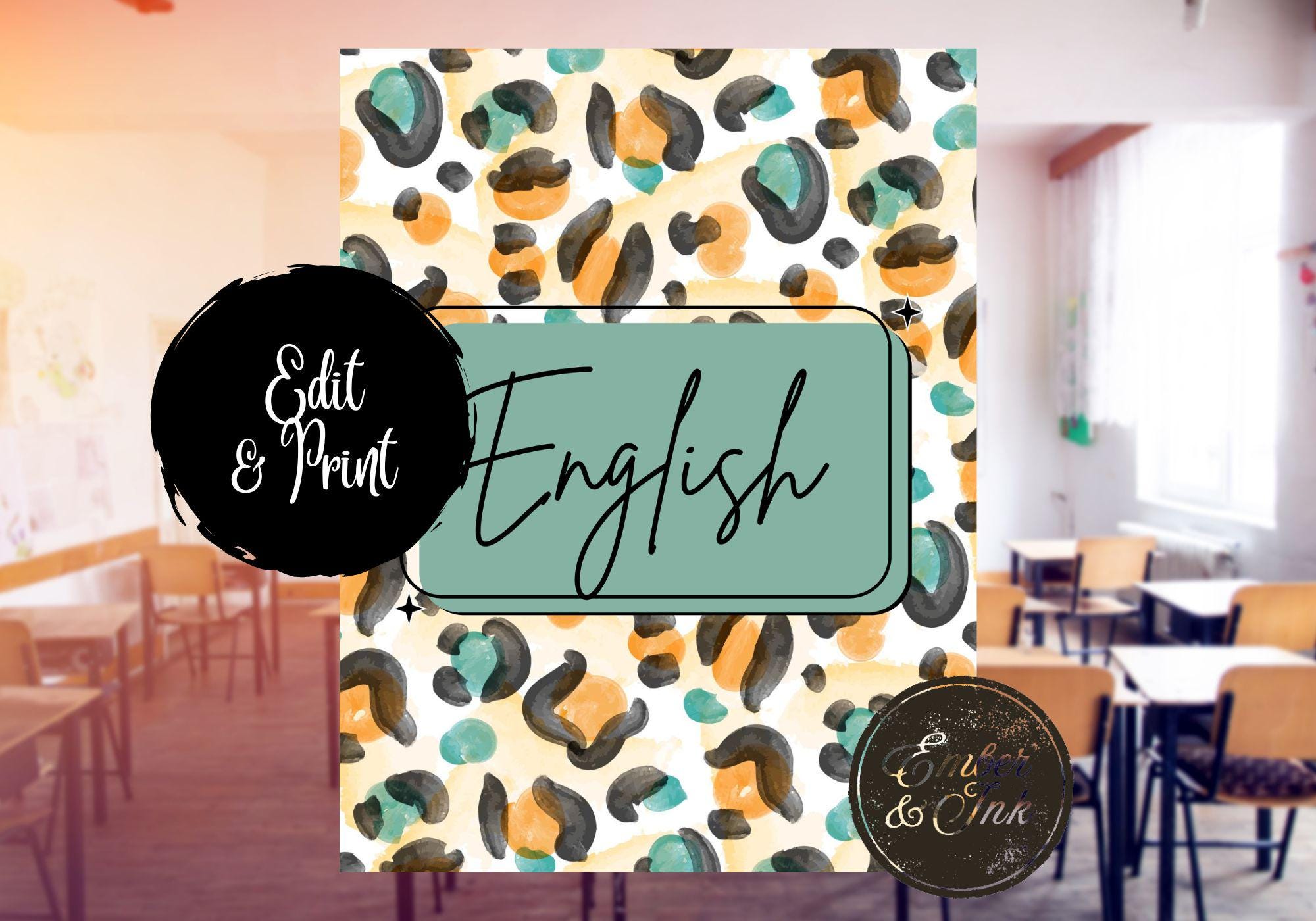 Editable Animal Print Binder Covers - Etsy