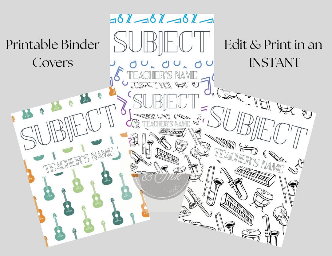 Editable Music Binder Covers - Etsy