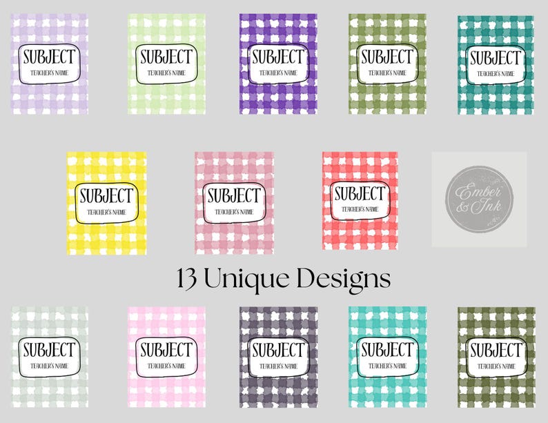 Editable Watercolor Checker Binder Covers - Etsy