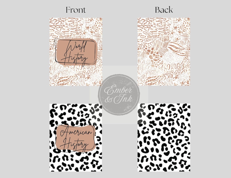 Editable Animal Print Binder Covers - Etsy