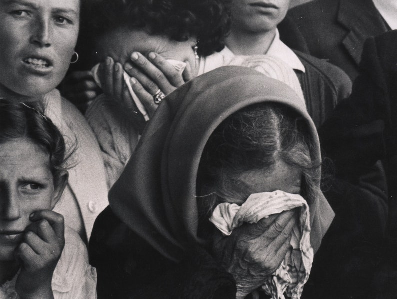 Italian Immigrant Crying, by Marvin Koner Vintage Black and White ...