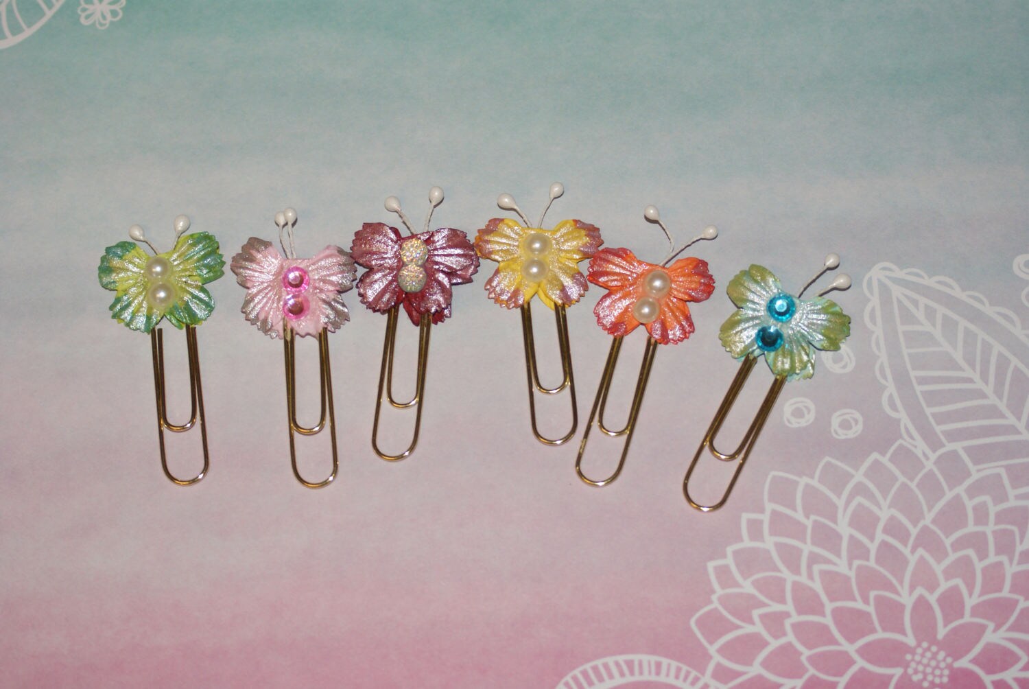 Planner Clips, Watercolor Butterfly, Butterfly Embellishment, Butterfly ...