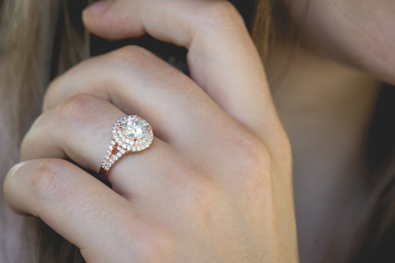 Round Halo Ring Wedding Ring Engagement Ring Bridal Ring | Etsy