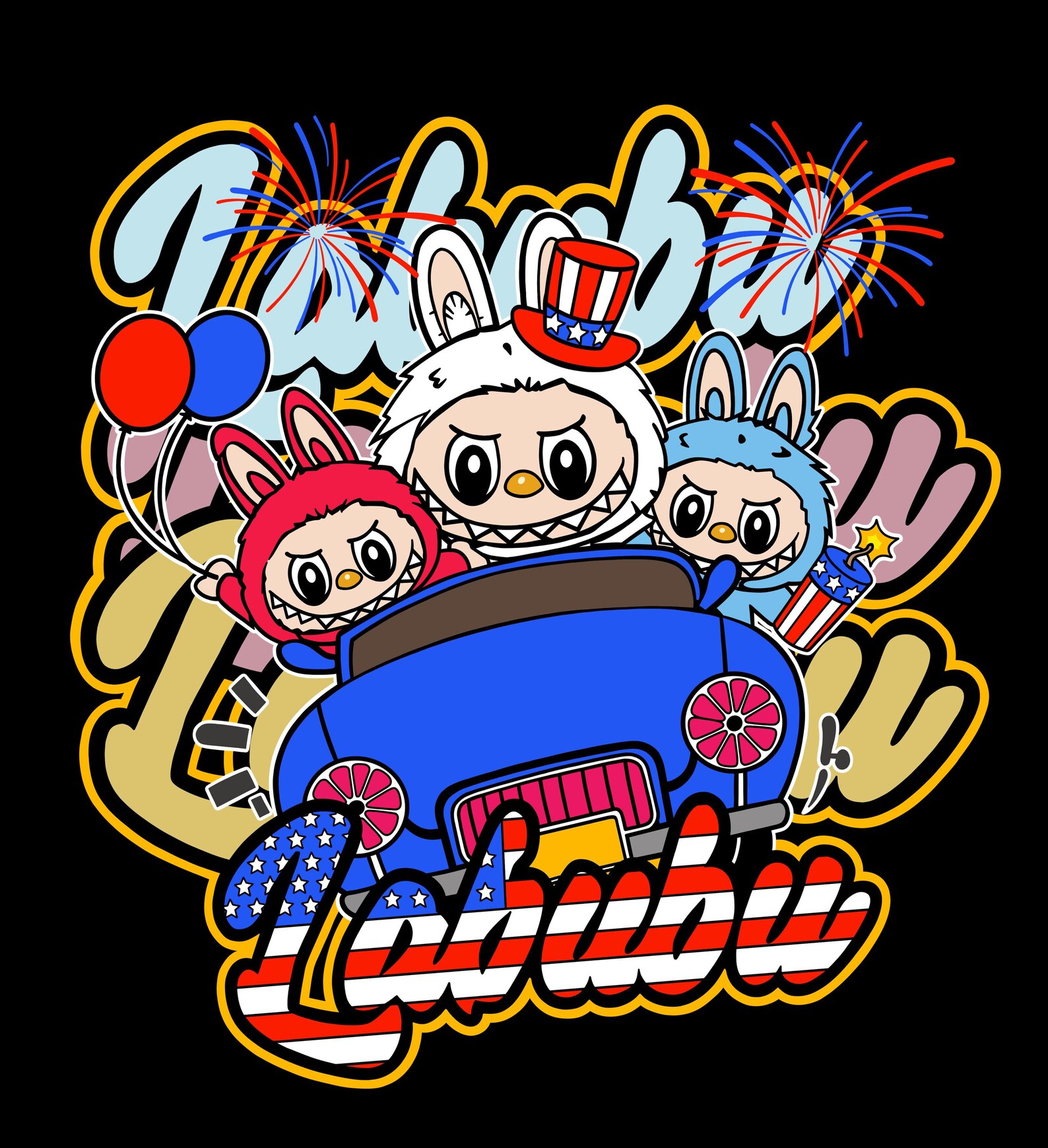 Labubu Design PNG, Fourth of July La Bubu PNG, T Shirt Sublimation ...