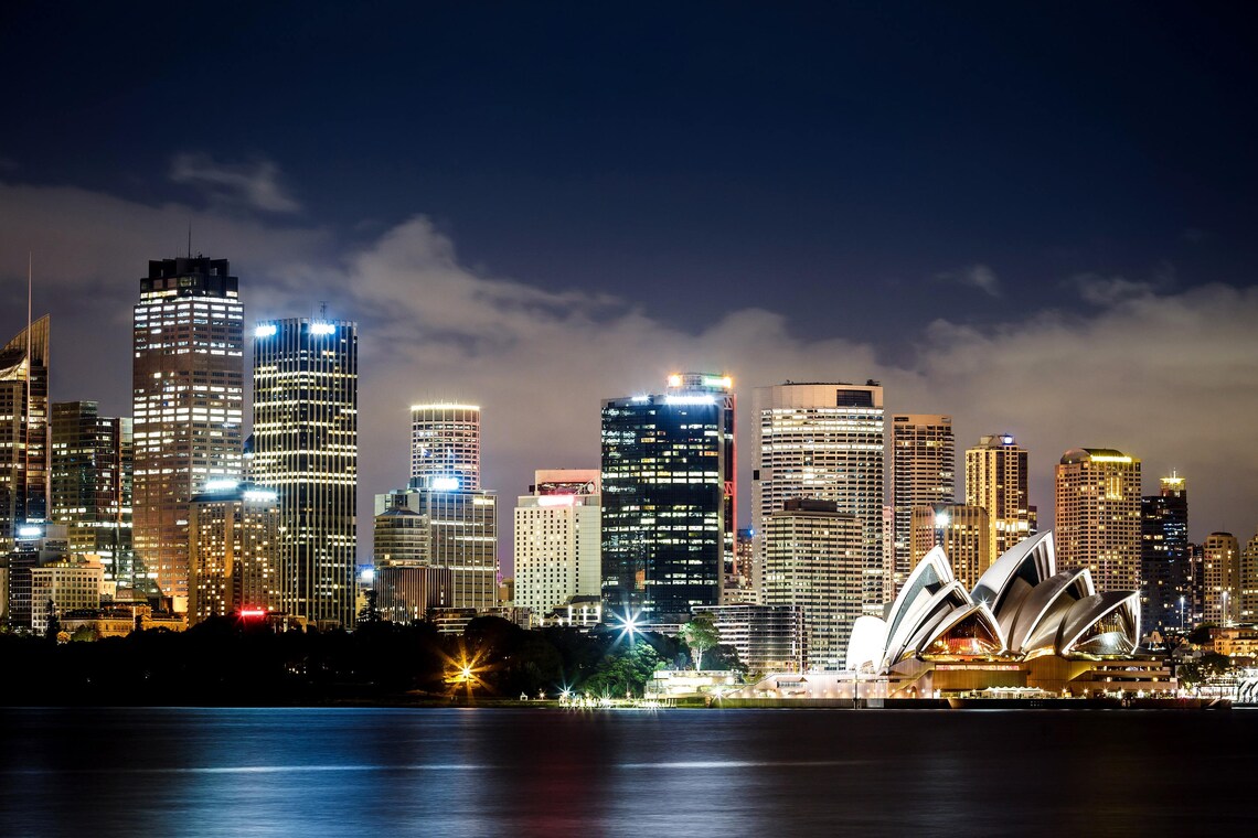 Sydney Harbor Canvas City Skyline Large Sydney Australia - Etsy