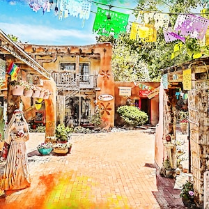 Albuquerque Old Town Shop Canvas Albuquerque Watercolor - Etsy