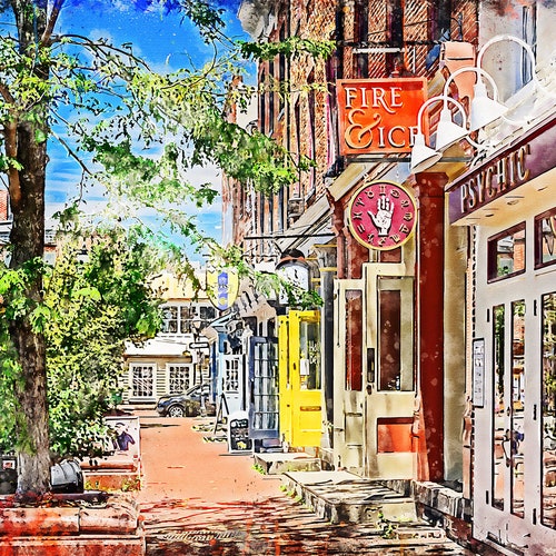 Baltimore Skyline Watercolor Painting Fells Point Art - Etsy