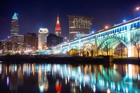 Cleveland Ohio At Night Background