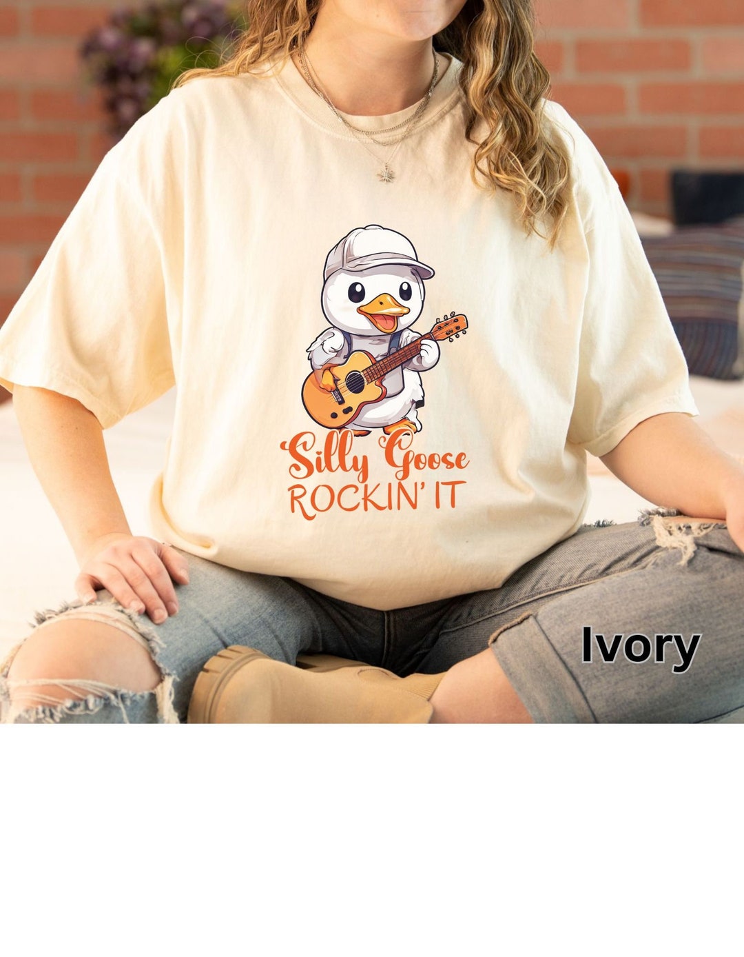 Silly Goose Comfort Shirt,cute Goose Comfort Shirt, Goose Playing ...