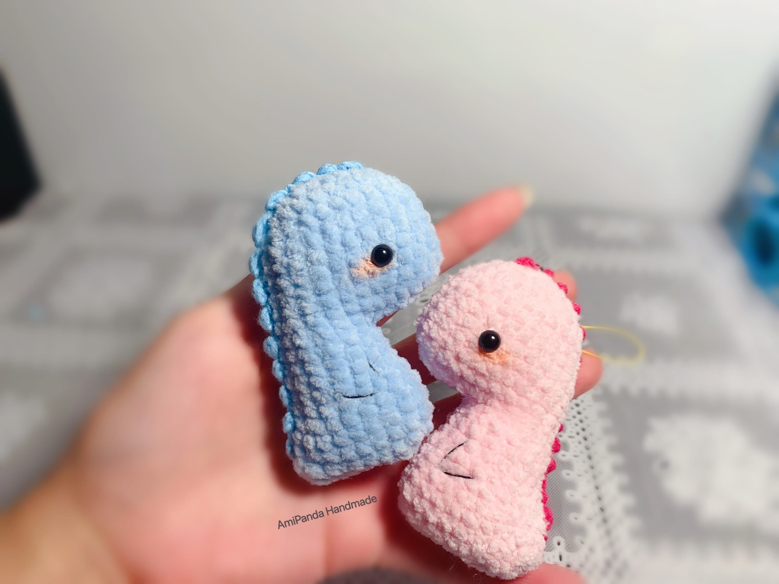 Crochet Dinosaurs Plush Keychain, Crochet Amigurumi/baby Dinosaurs ...