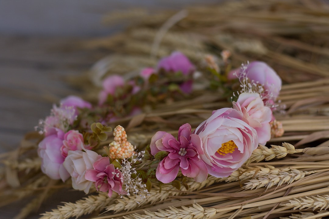 Flower Head Wreath,floral Head Wreath,flower Crown - Etsy