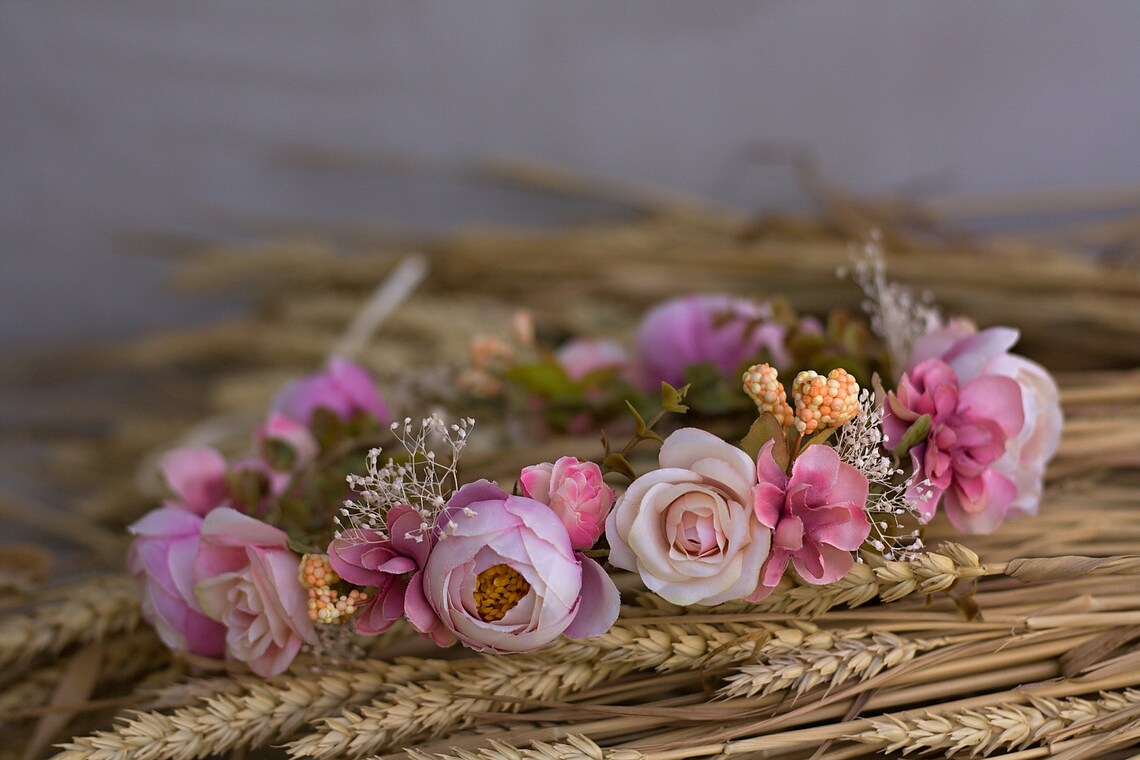 Flower Head Wreathfloral Head Wreathflower Crown - Etsy