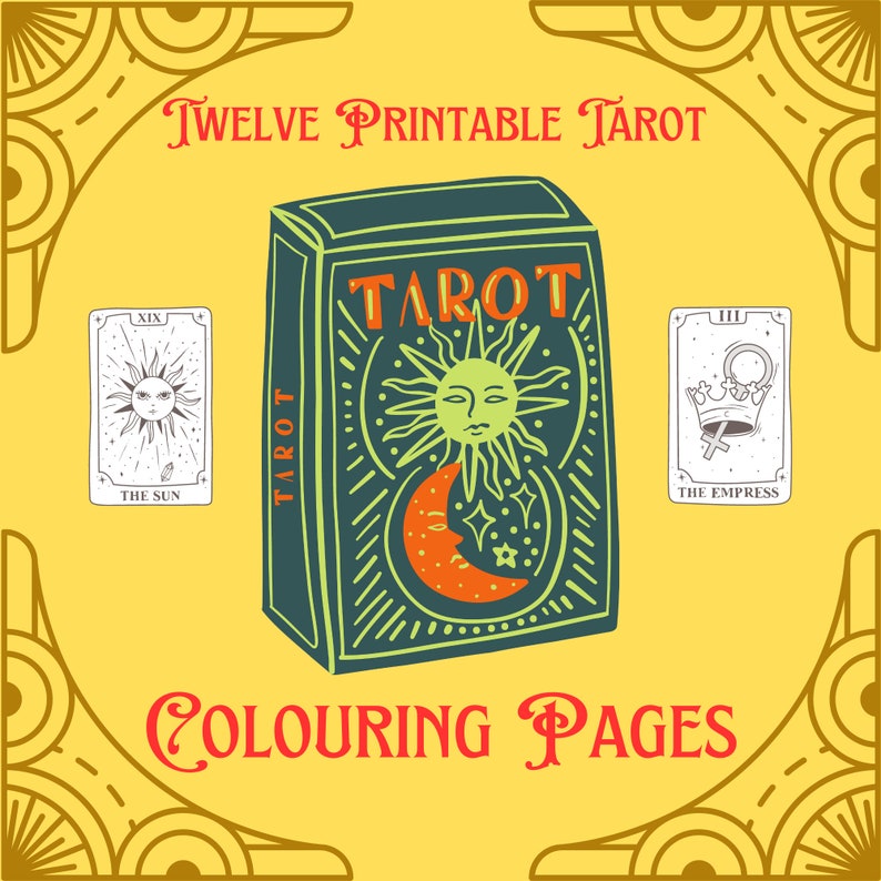 Twelve Printable Tarot Colouring Pages. - Etsy
