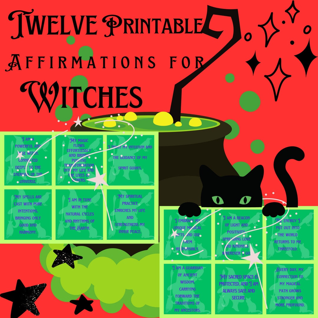 Twelve Printable Affirmation Cards for Witches. - Etsy
