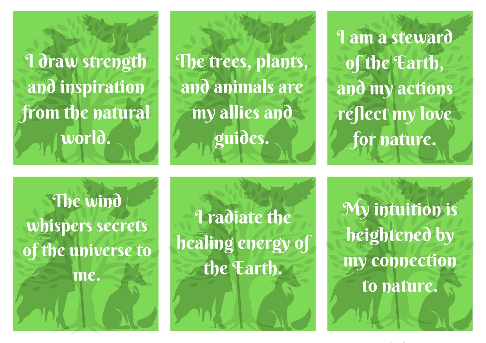 Twenty Four Printable Affirmation Cards for Nature Witches. - Etsy UK
