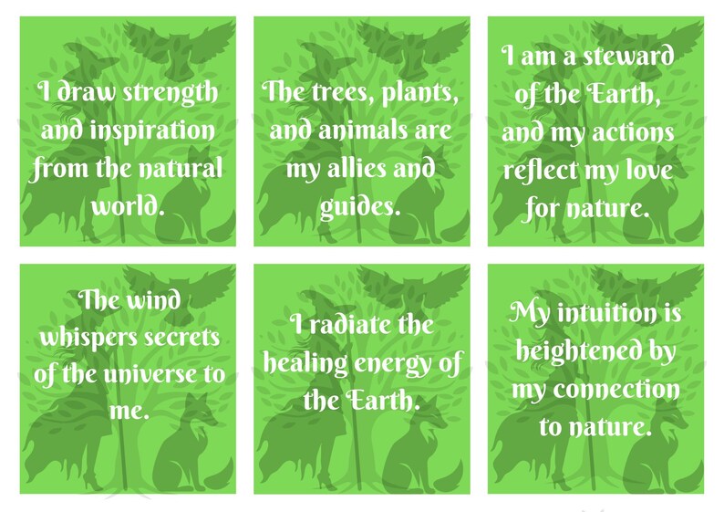 Twenty Four Printable Affirmation Cards for Nature Witches. - Etsy UK