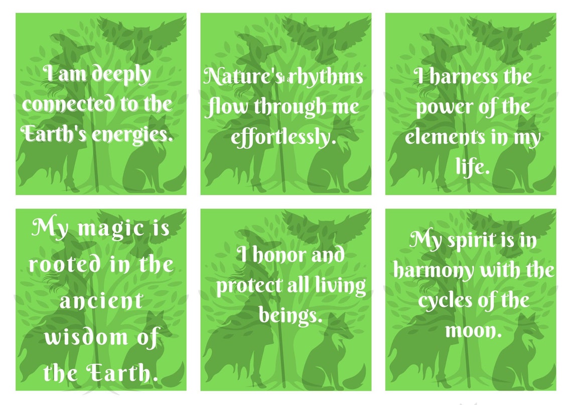 Twenty Four Printable Affirmation Cards for Nature Witches. - Etsy UK