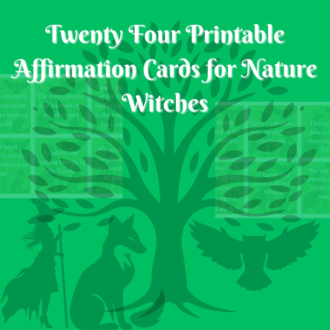 Twenty Four Printable Affirmation Cards for Nature Witches. - Etsy UK