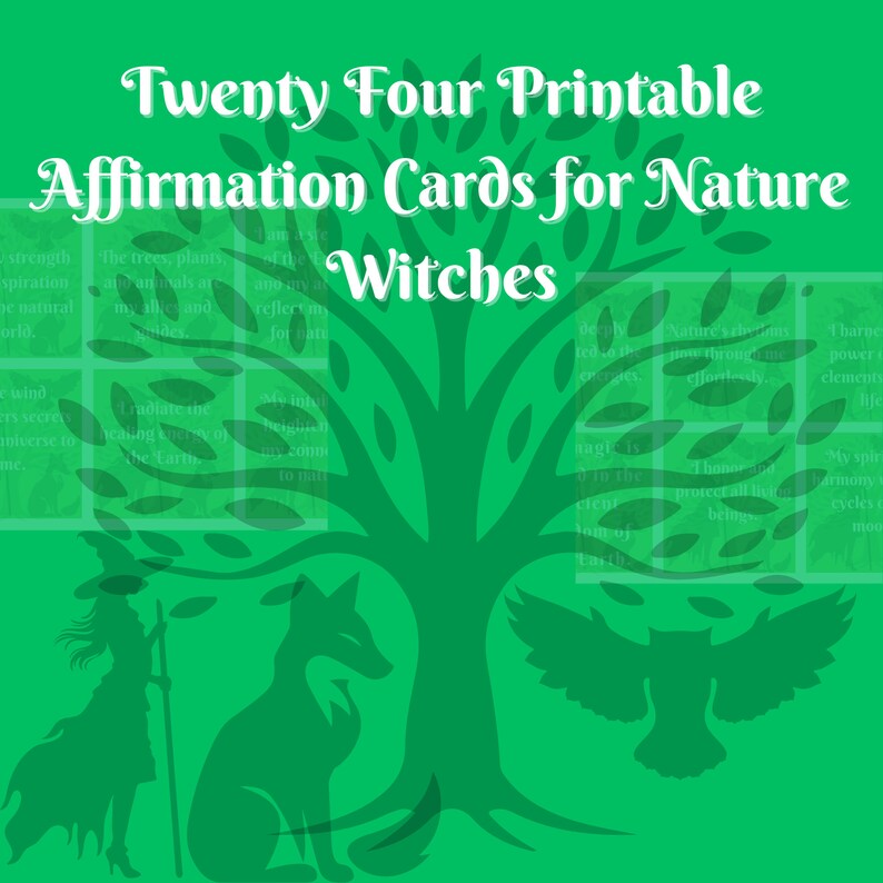 Twenty Four Printable Affirmation Cards for Nature Witches. - Etsy UK