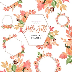 Watercolor Fall Frames Clipart, Autumn Clipart, Thanksgiving Clipart ...