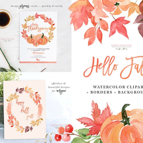 Watercolor Fall Leaves Clipart Autumn Leaves Clip Art - Etsy