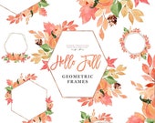 Watercolor Fall Frames Clipart Autumn Clipart Thanksgiving - Etsy